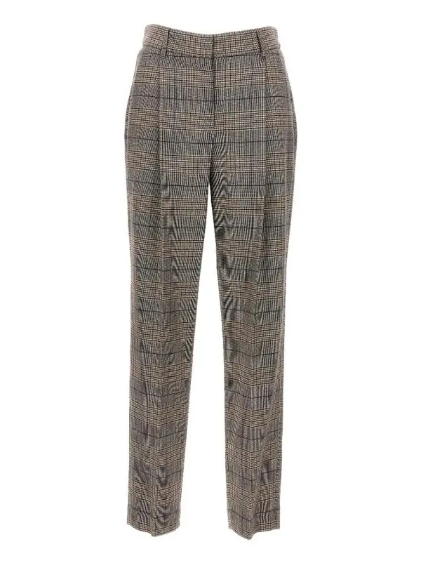 Brunello Cucinelli Plaid Tailored Trousers - Gray