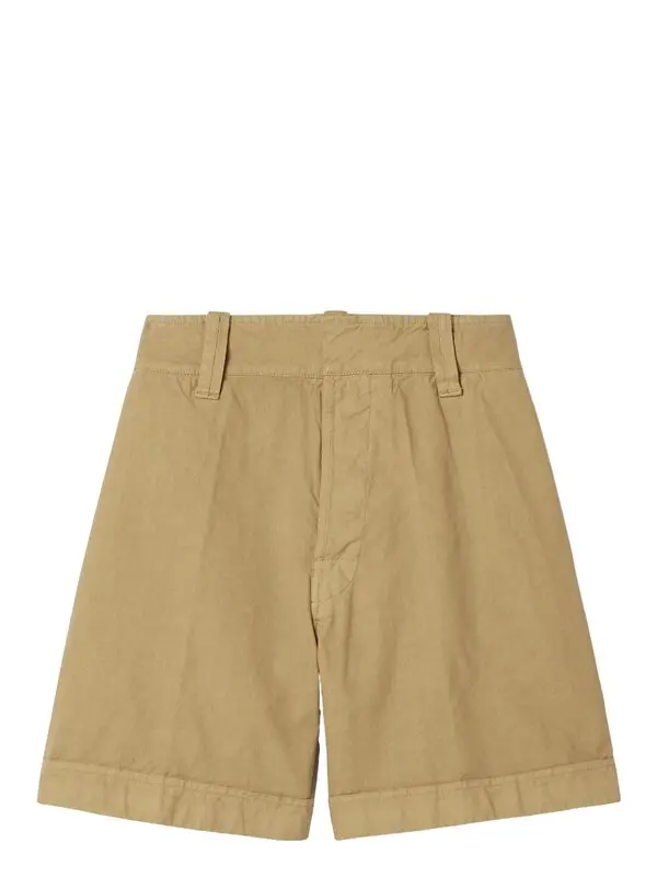 FORTELA Cotton Twill High-waisted Shorts - No