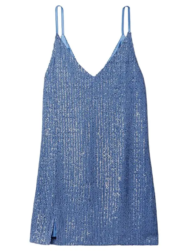 IN THE MOOD FOR LOVE Sequin Tulle Mini Dress - Blue