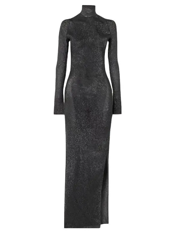 PETAR PETROV Metallic Maxi Dress - Black