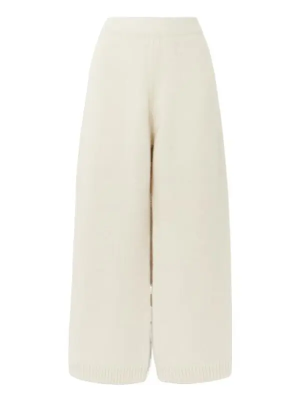 Calle Del Mar Wide-leg Cashmere Pants - Beige