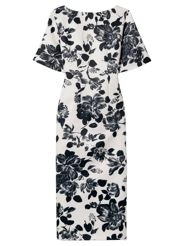 EMILIA WICKSTEAD Floral Print Midi Dress - Black