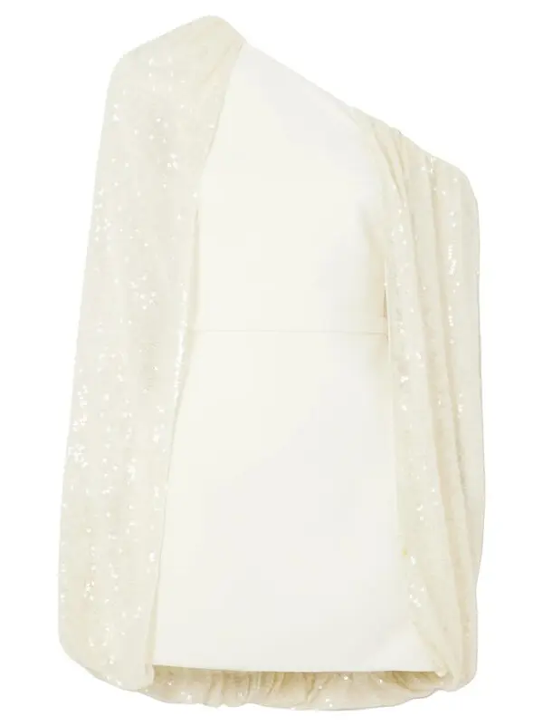 Safiyaa One-shoulder Sequin Tulle Mini Dress - No