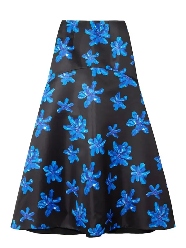 EMILIA WICKSTEAD Tamilla" Floral-print Faille Maxi Skirt - Black