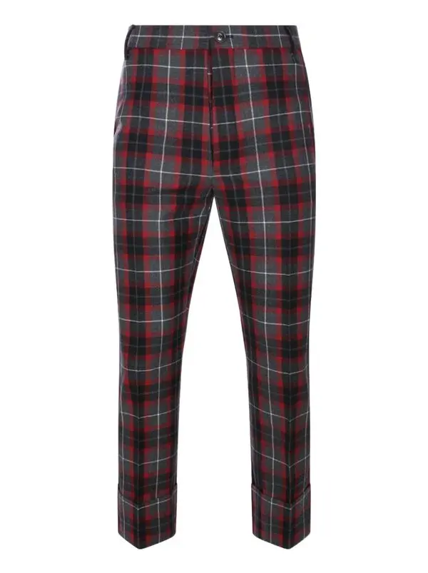 VIVIENNE WESTWOOD George Turn-up Trousers In Plaid - Black