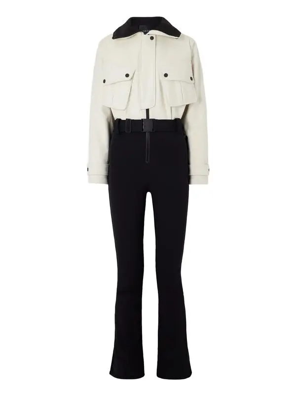 Cordova The Telluride Belted Two-tone Wool-blend And Twill Ski Suit - Black