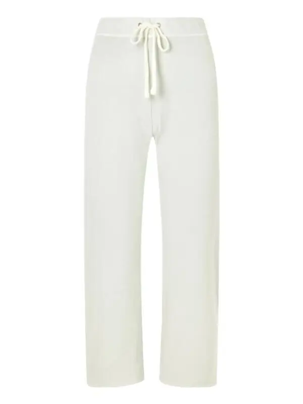 JAMES PERSE Cropped Brushed Cotton-terry Track Pants - No