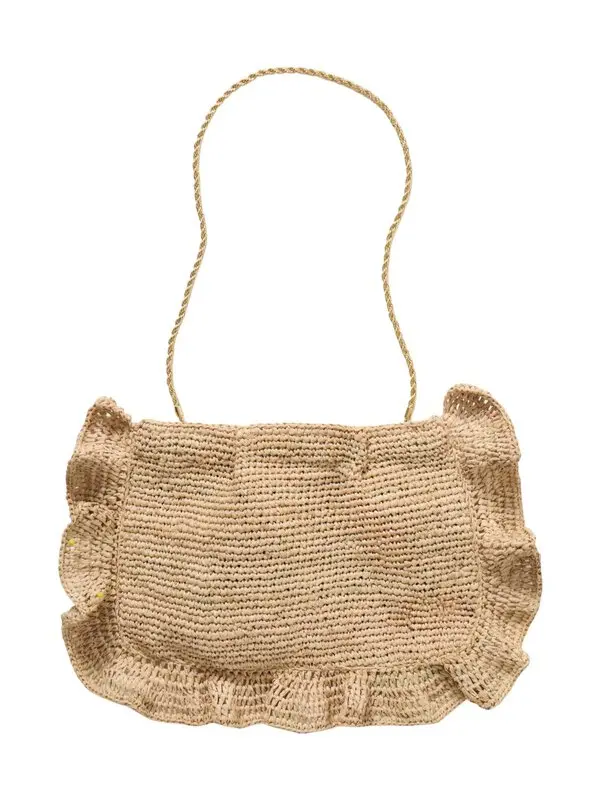 LOEFFLER RANDALL Ruffled Raffia Shoulder Bag - No
