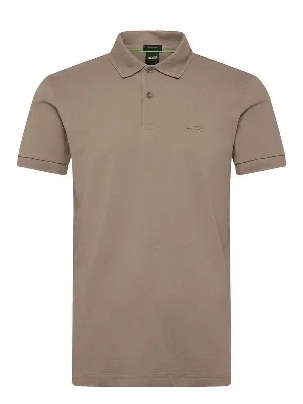 Hugo Boss Logo Short-sleeve Polo Shirt - Light Brown
