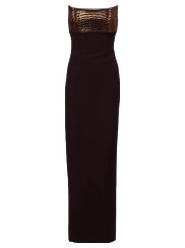 Roland Mouret Embellished Paneled Corset Gown - Wine Red