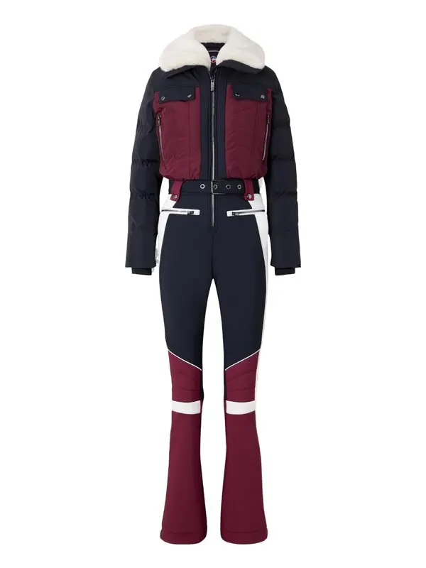 Fusalp Karei Belted Plush-trimmed Padded Shell Ski Suit - Black