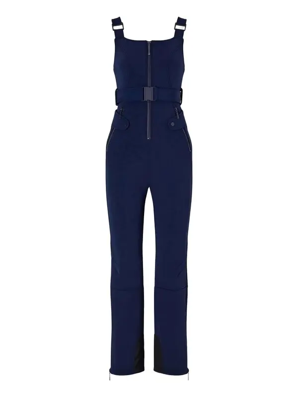 Cordova Fernie Belted Gingham Seersucker Ski Salopettes - Black