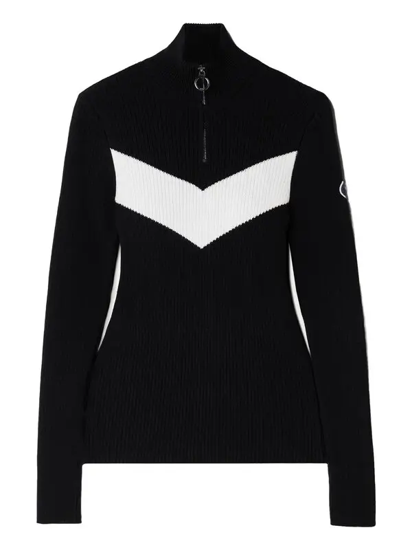 Fusalp Andromede Striped Ribbed-knit Half-zip Sweater - No