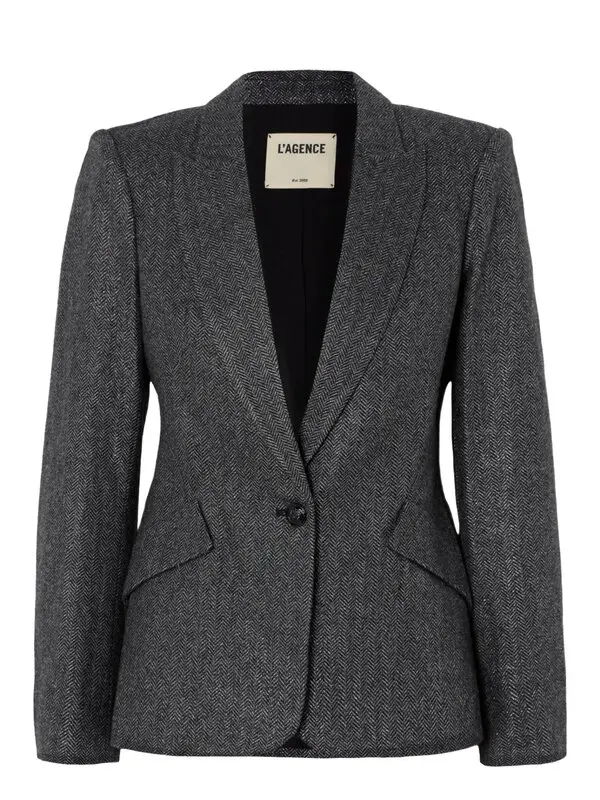 L'Agence Fitted Suit With Silver Thread Embellishments - Black