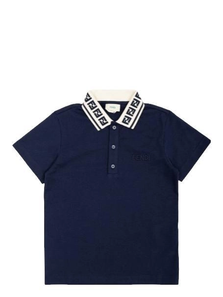 Fendi Collared Polo Shirt - Black