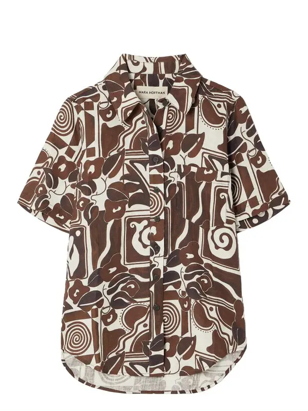 Mara Hoffman Printed Linen Shirt - Brown