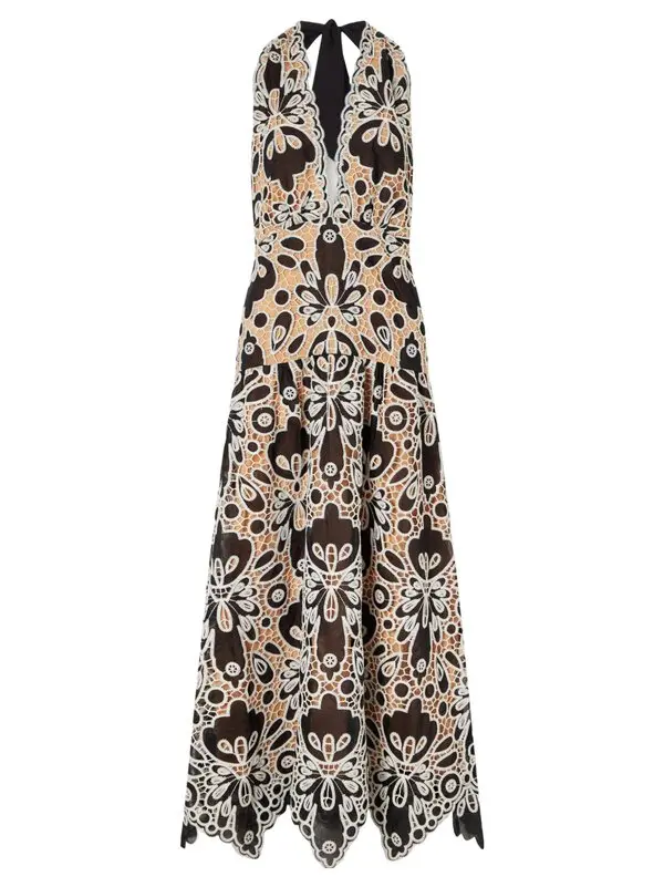 Johanna Ortiz Lace Open-back Dress - Black