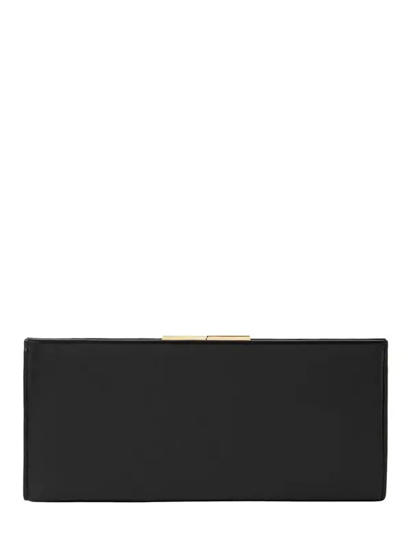 NILI LOTAN Anjelica Leather Clutch - Black