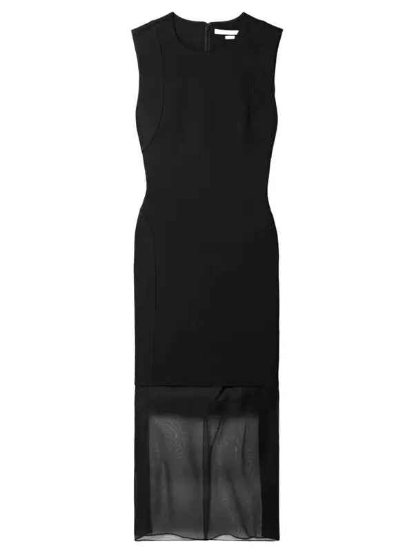 JASON WU Layered Stretch-jersey Midi Dress - Black