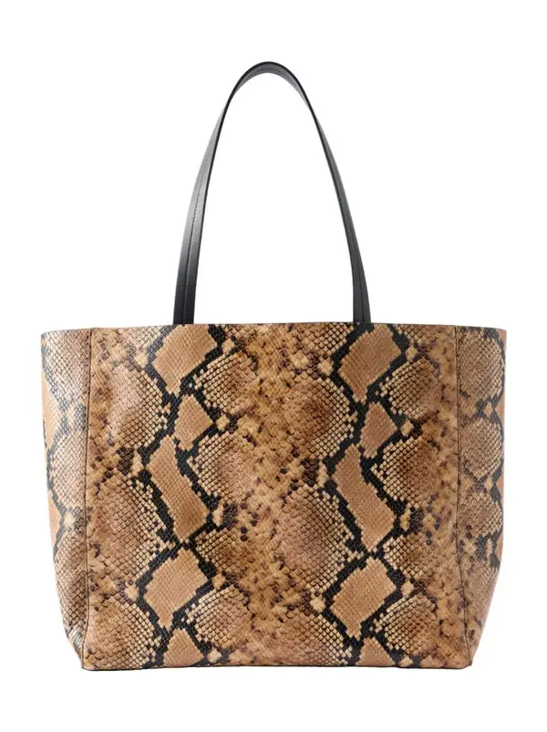 NILI LOTAN Keith Animal-print Leather Tote - Brown