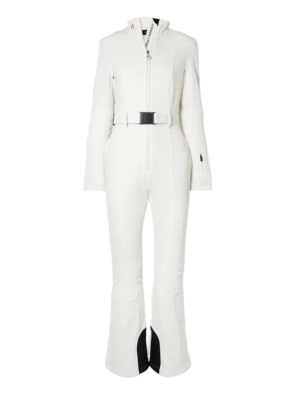 Perfect Moment Jg Belted Padded Down Ski Suit - White