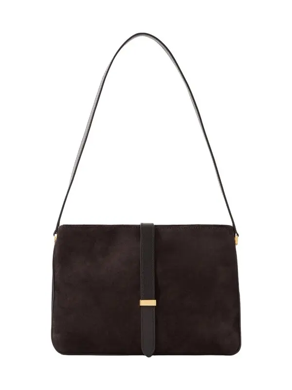 NILI LOTAN Trimmed Suede Shoulder Bag - No