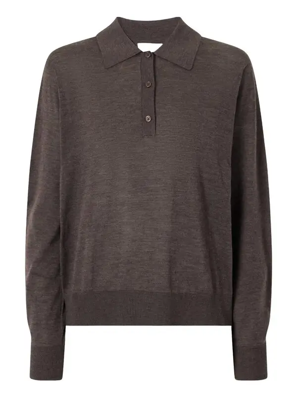 Loulou De Saison Relaxed Fit Collared Knit Sweater - Black