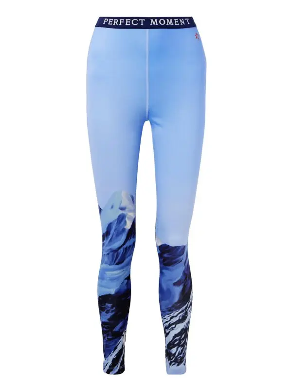 Perfect Moment Logo-waistband Leggings - Blue