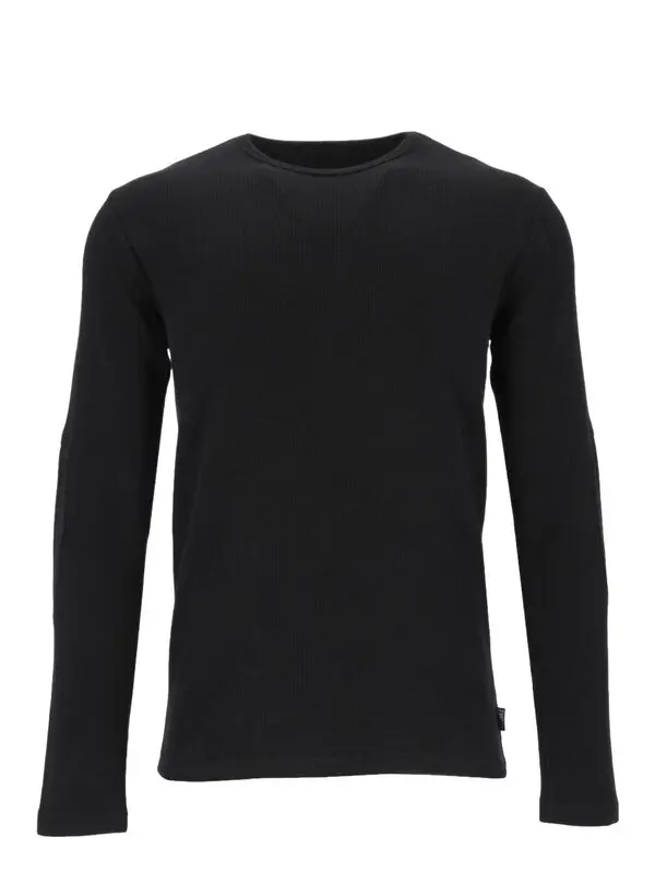 MAISON MARGIELA Long Sleeve Knitted Top With Contrasting Elbow Patches - Black