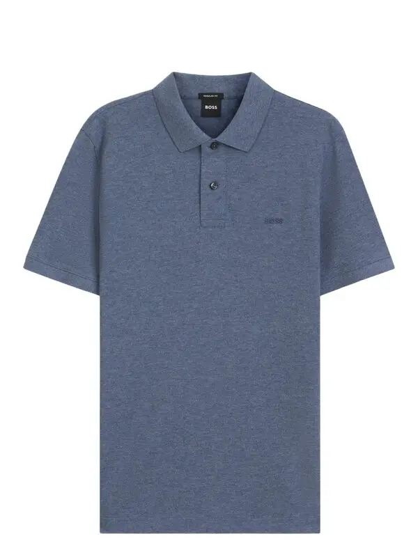 Hugo Boss Logo Embroidered Polo Shirt - Blue