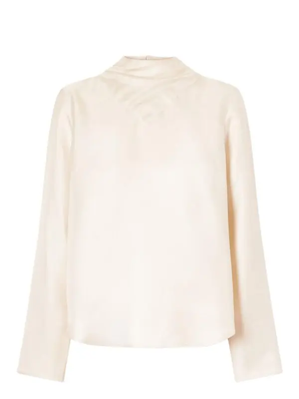 Loulou De Saison Shiny Long Sleeve Blouse - White
