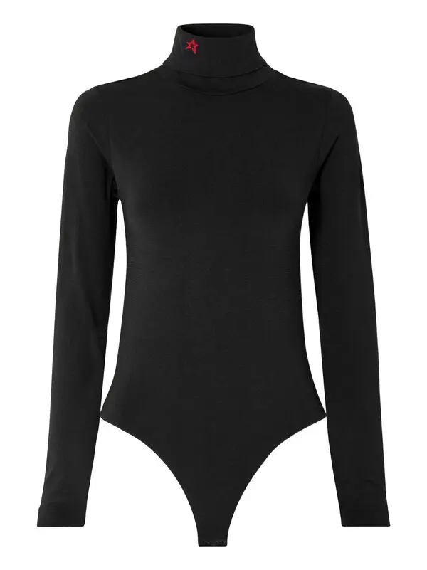 Perfect Moment Star Logo Turtleneck Bodysuit - Black
