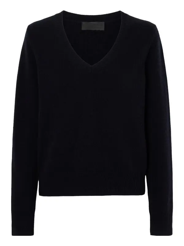 NILI LOTAN Camelia" Fitted V-neck Cashmere Sweater - Black