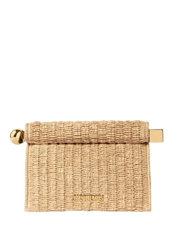 Jacquemus Small Rond Carré Clutch Bag - Natural/black