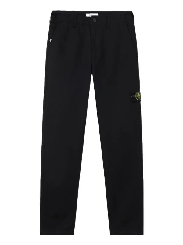 Stone Island Regular-fit Chino Trousers With Pockets - Black