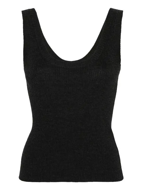 Brunello Cucinelli Monili-chain Ribbed-knit Top - Black