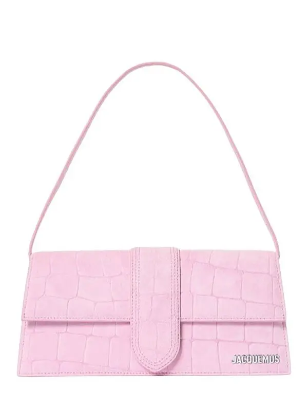 Jacquemus Croc-effect Leather Shoulder Bag - Light Pink
