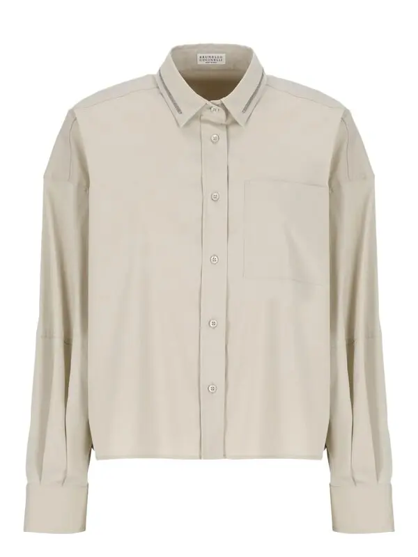 Brunello Cucinelli Monili Chain Button-up Shirt - Brown