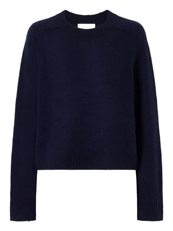 LISA YANG Cropped Textured Knit Sweater - Black