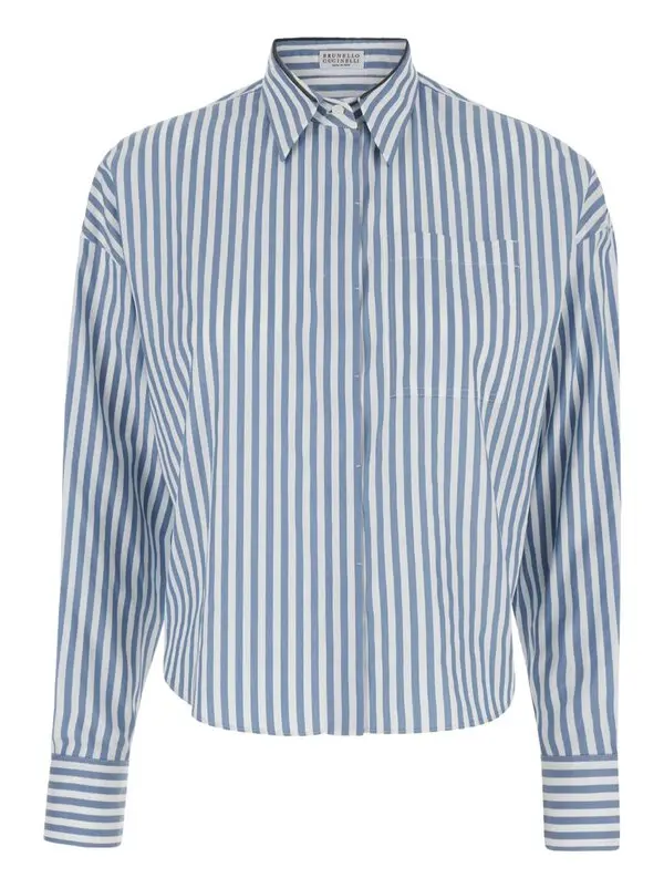Brunello Cucinelli Striped Button-down Shirt - Sky-blue