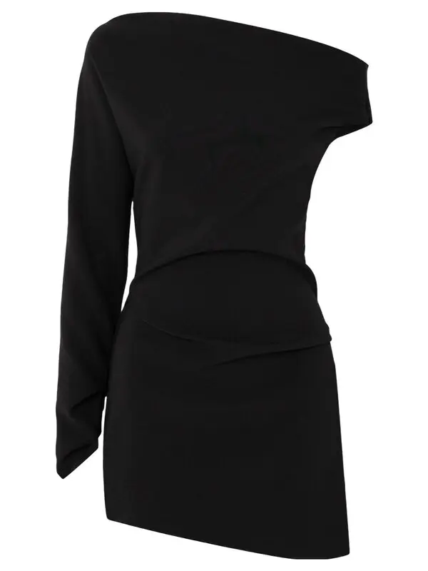 Maticevski One-shoulder Stretch Crepe Mini Dress - Black