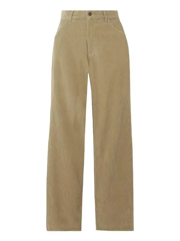 FORTELA Corduroy Straight-leg Pants - Brown