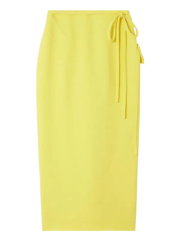 EMILIA WICKSTEAD Crepe Midi Skirt - Yellow