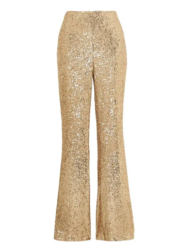 Akris Sequin Stretch Silk Mesh Flared Pants - No