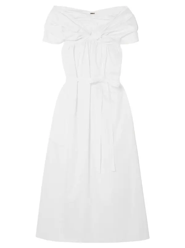 Adam Lippes Off-the-shoulder Maxi Dress With Belt - No