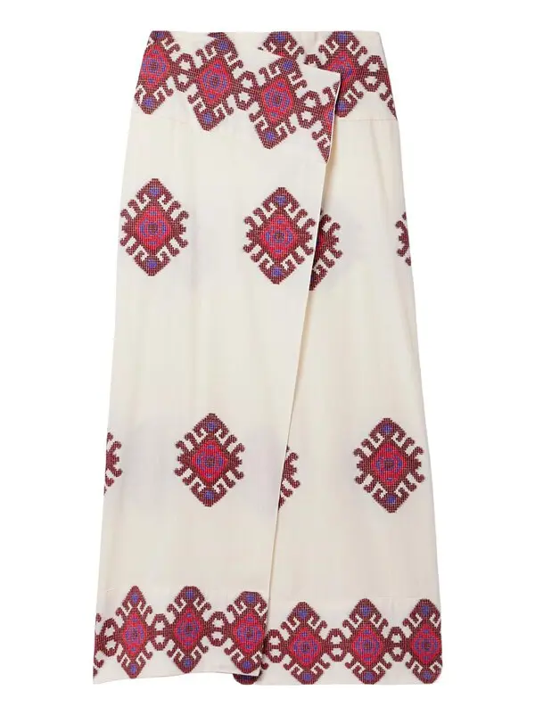 Johanna Ortiz Wraparound Midi Skirt - No