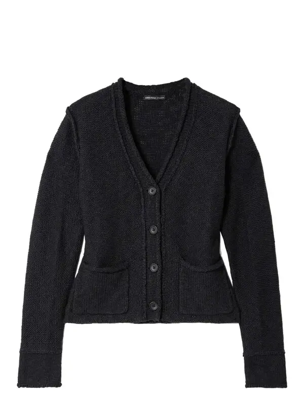 JAMES PERSE Cotton And Linen-blend Cardigan - Black