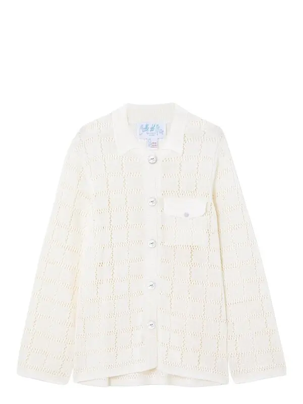 Calle Del Mar Perforated Knitted Shirt - White