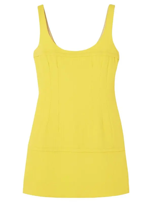 EMILIA WICKSTEAD Hammer Flower Crepe Mini Dress - Yellow