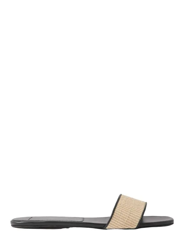 Loulou De Saison Raffia Slides - Nude